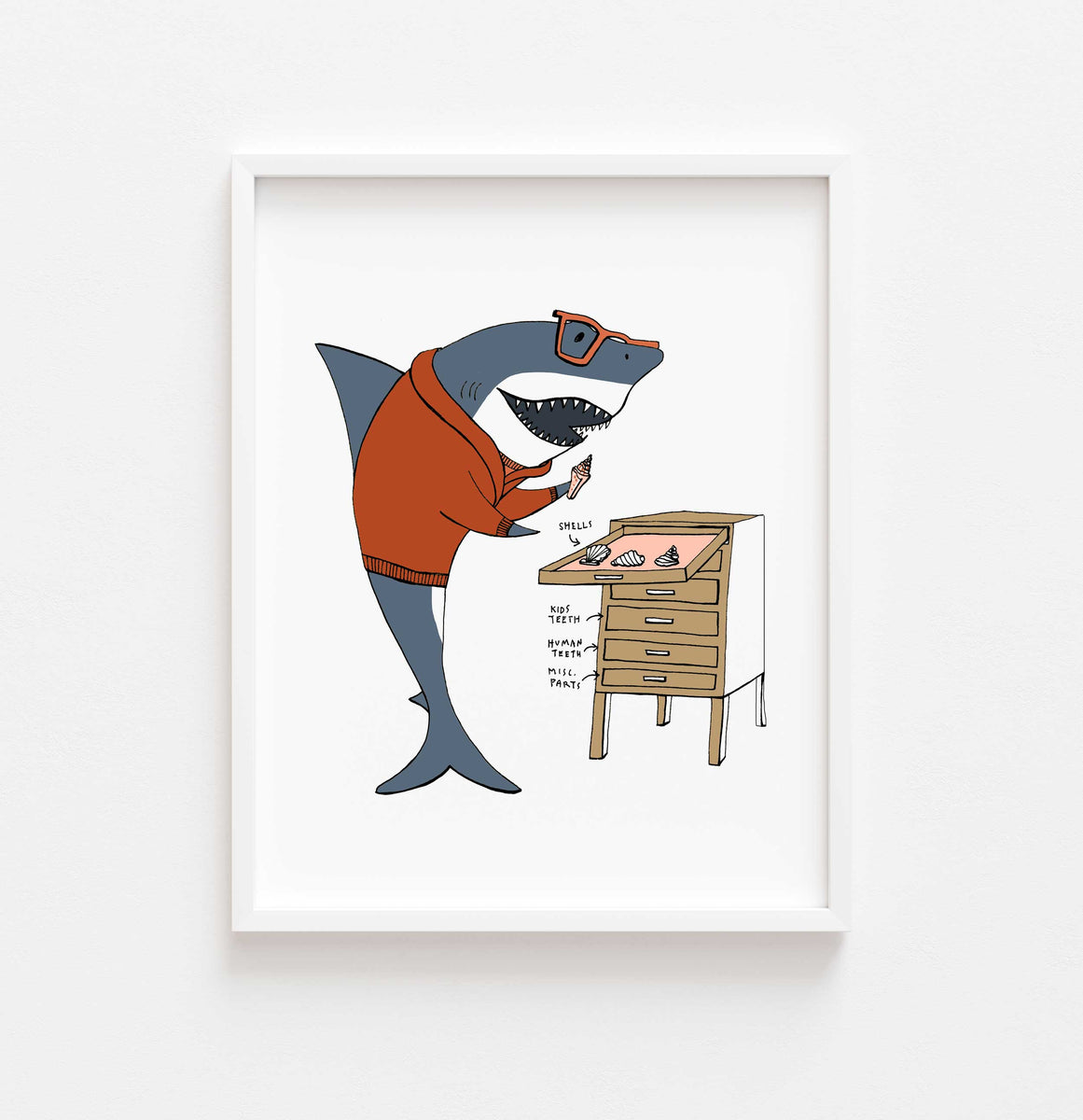 Shirley the Shell-Collecting Shark Print – Sloe Gin Fizz