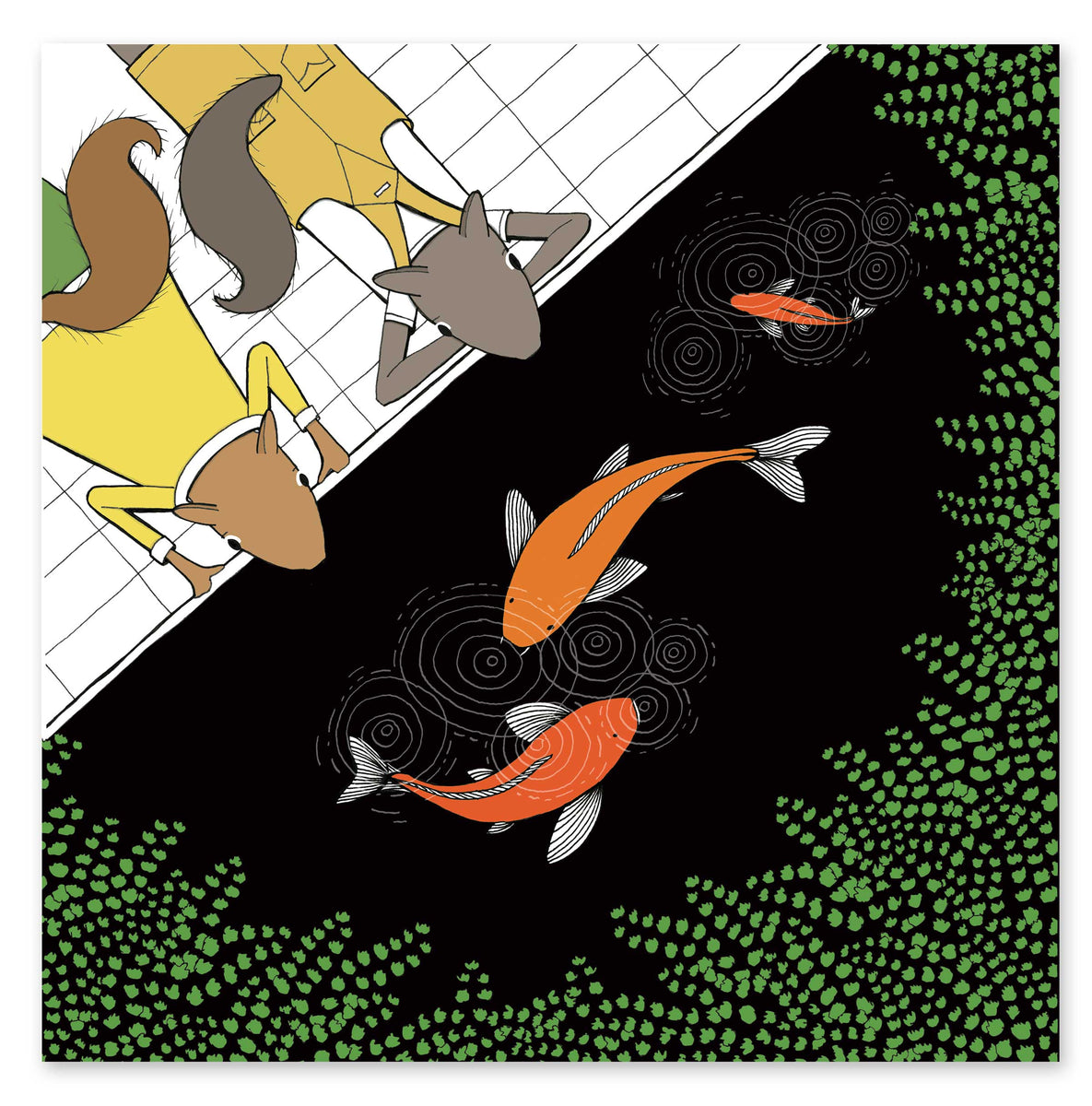 Squirrels Get Cozy with Koi print – Sloe Gin Fizz