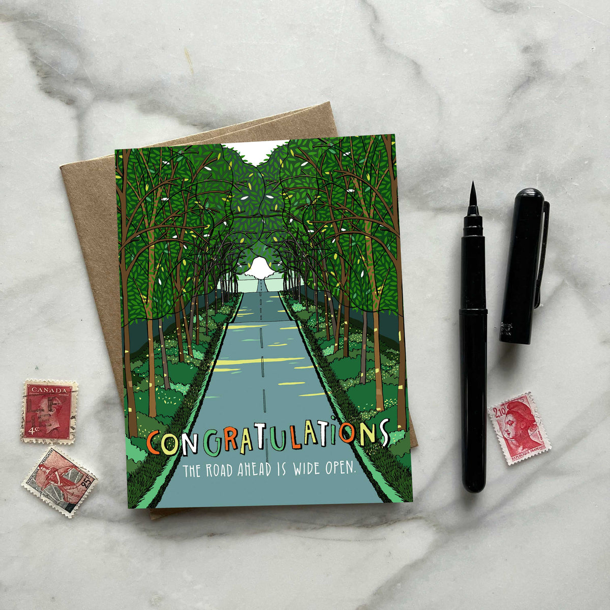 Open Road Congratulations Greeting Card – Sloe Gin Fizz