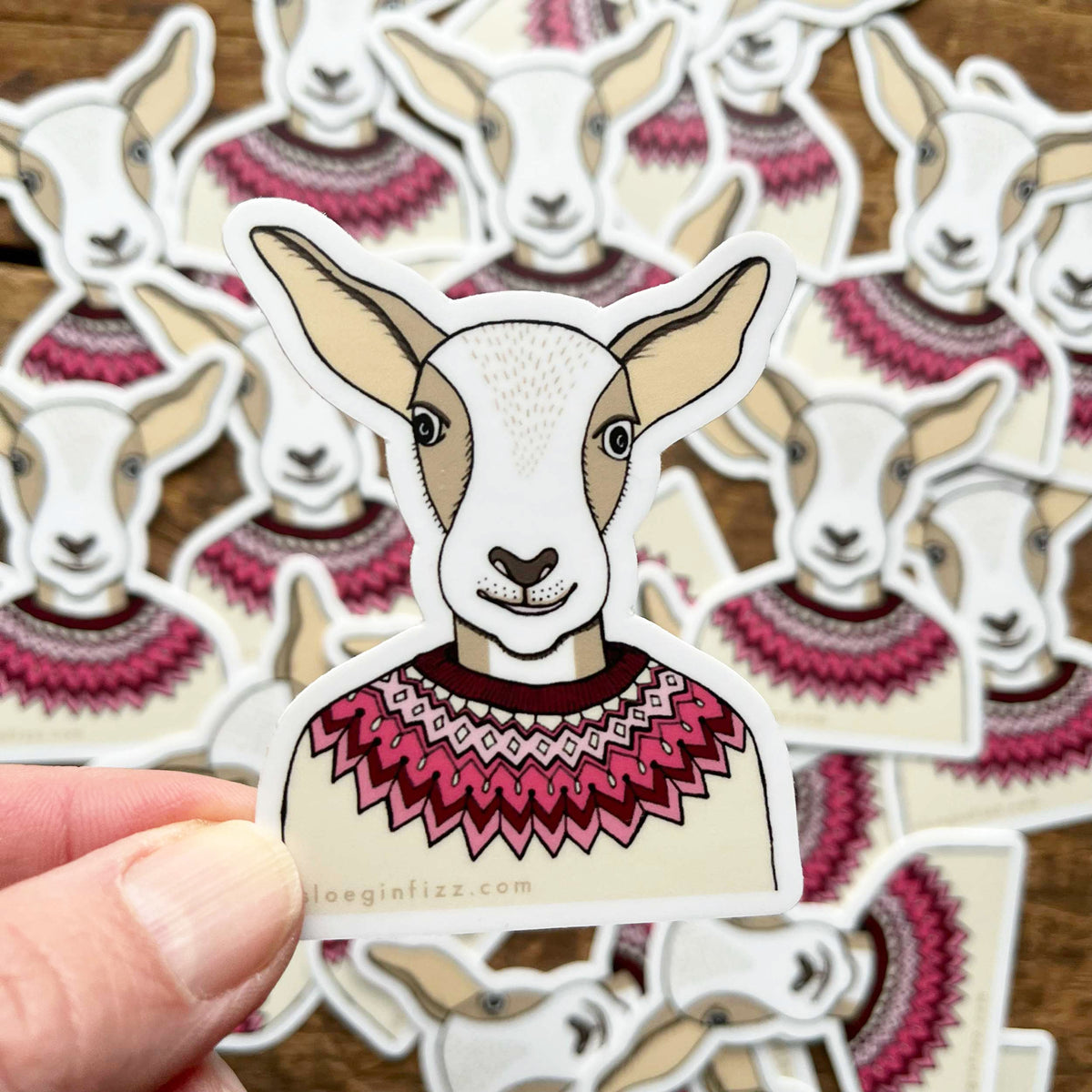 Goat in a Fair Isle Sweater Vinyl Sticker – Sloe Gin Fizz
